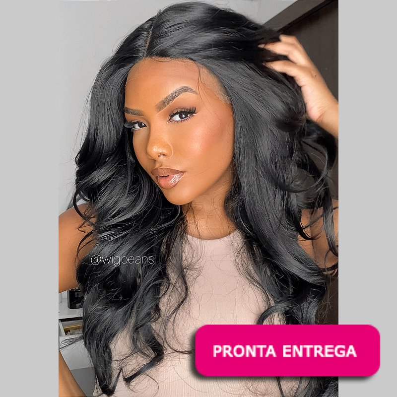 Lace Front Priscila - cor 1B preto natural - Wig Beans | Perucas Lace ...