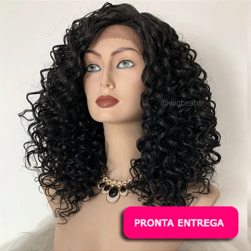 Lace Front Domenique - 1B preto natural - Wig Beans | Perucas Lace ...