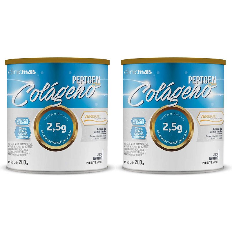 Kit 2uni Colágeno Verisol Peptogen Care Neutro 200gr - Clinic Mais ...