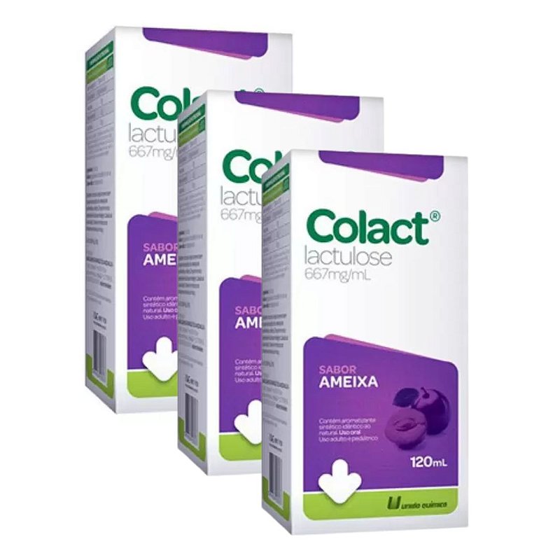 Kit 3uni Colact Lactulose 120ml Ameixa - União Química - Supremo ...
