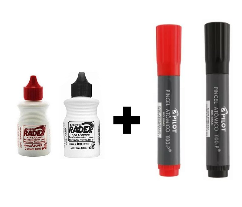 KIT 2 CANETÃO + 2 TINTEIROS - CARTAZISTA - Caneta para Cartaz + Tinta ...