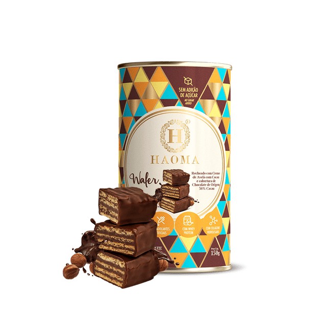 Wafer Recheado Creme de Avelã e Cobertura de Chocolate - Tamaru Gourmet