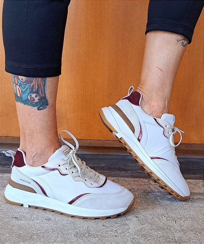 TÊNIS RETRÔ COURO E NYLON - azulcobalto