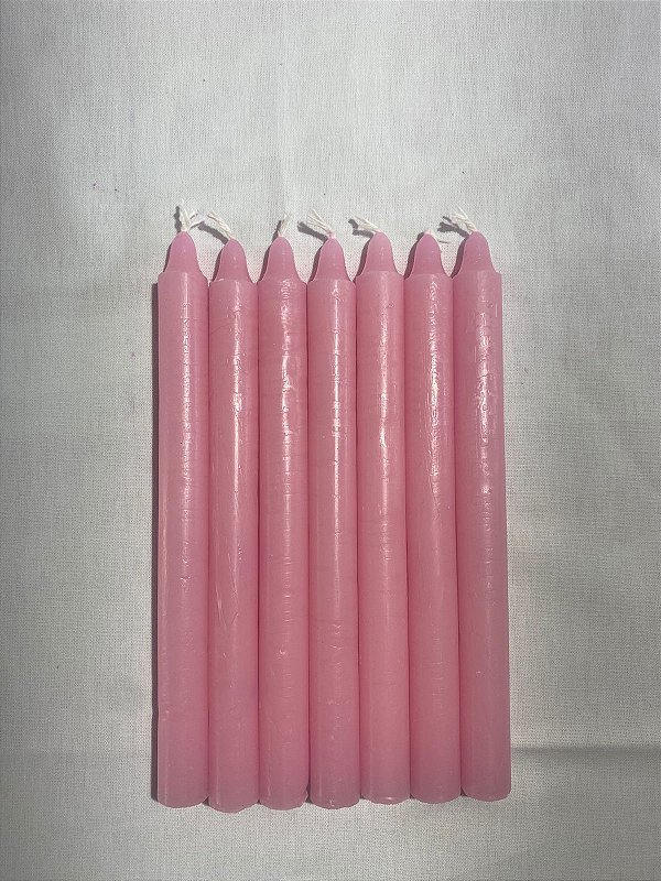 Vela palito rosa 18 cm 1 kg - Velas Rodrigues