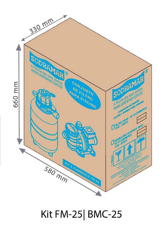 Kit - Bomba BMC-25 Monofásico 60hz + Filtro FM-25 - Sodramar - Solar e Sol Aquecedores