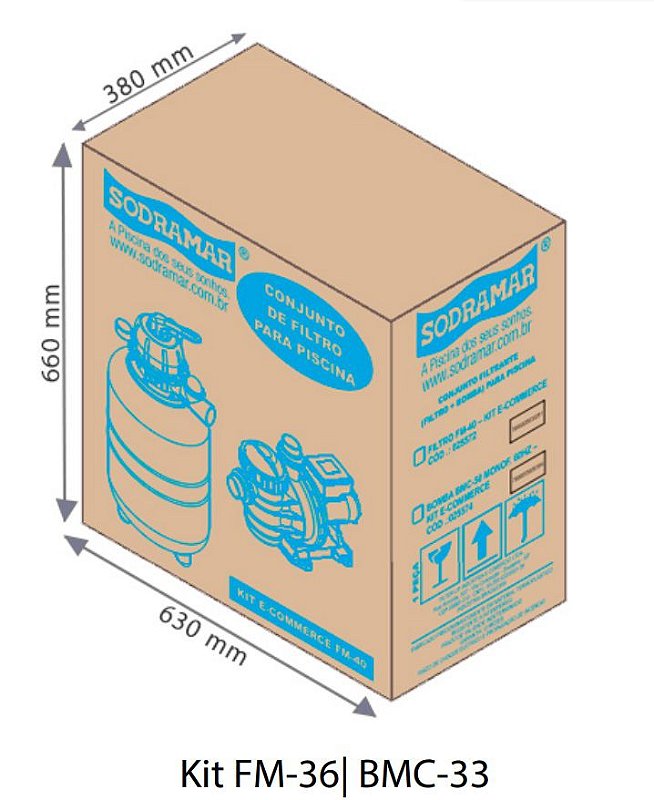 Kit - Bomba BMC-33 Monofásico 60hz + Filtro FM-36 - Sodramar - Solar e ...