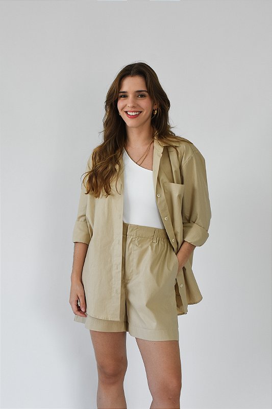 BERMUDA ALGODÃO AREIA - TALI: Roupas Femininas - NICCLA
