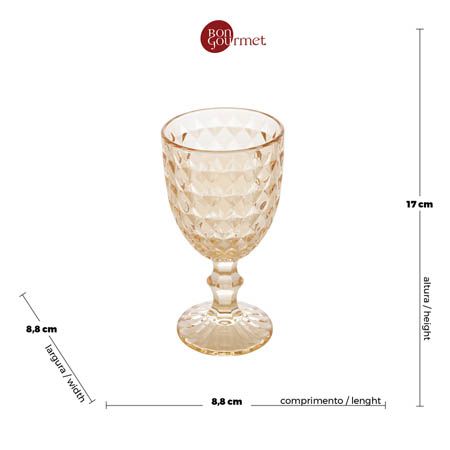 Taças de Água de Vidro Roman Âmbar 345ml - Wolff - SWEETHOMEAJU