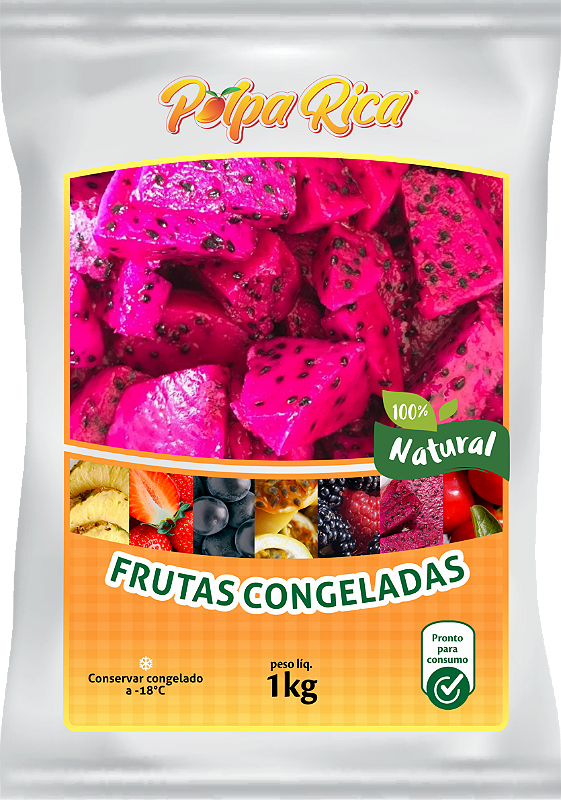 Fruta Congelada - Pitaya 1Kg - Polpa Rica