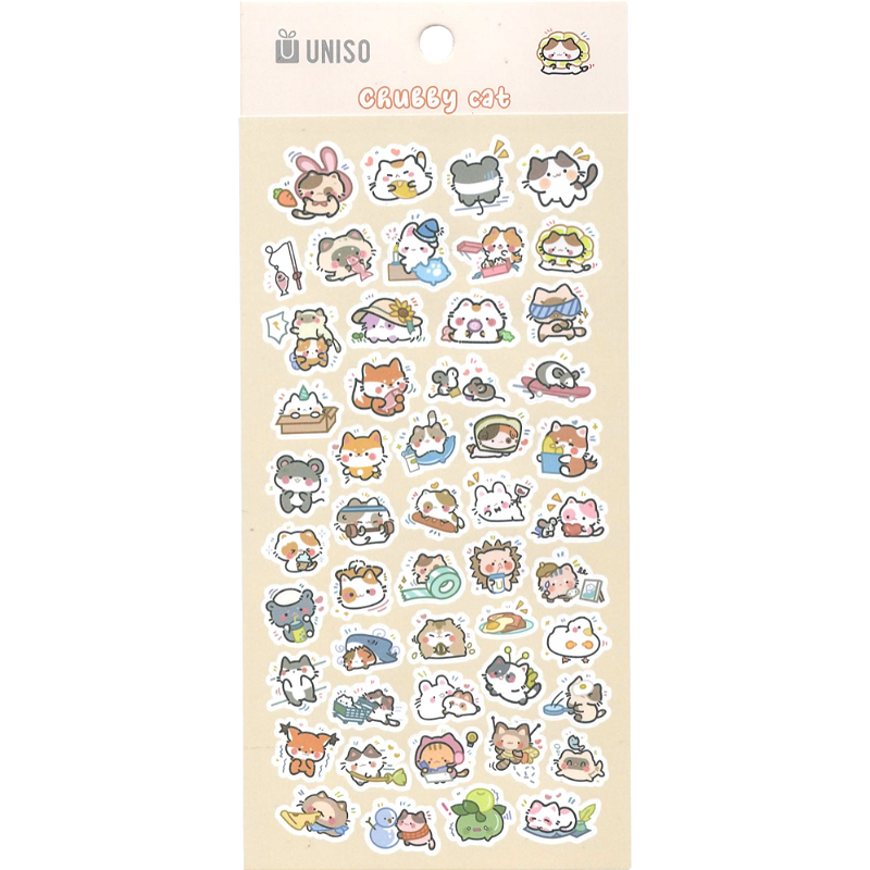 Adesivo Decorativo Animais Glitter Chubby Cat Uniso - Fancy Goods