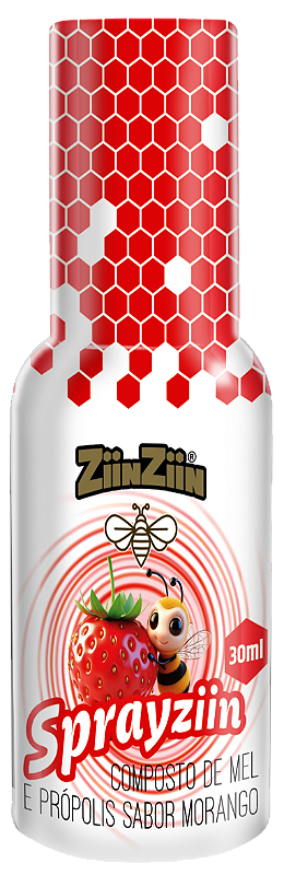 SPRAYZIIN -COMPOSTO DE MEL E PRÓPOLIS SABOR MORANGO 30 ML - Ziin Ziin ...