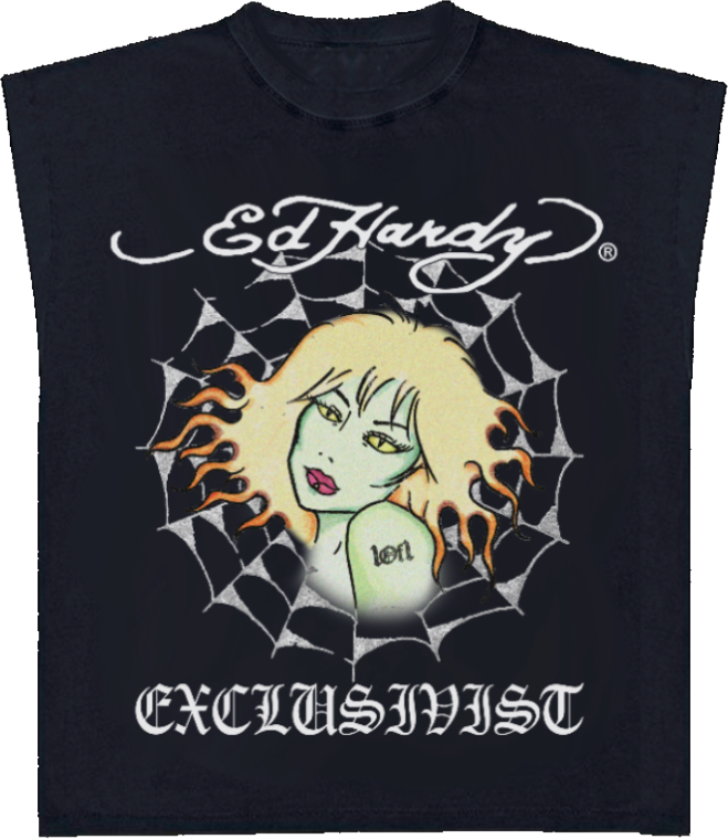 1of1 Ed Hardy "The G1RLnextdoor" Regata Machao Preta - Fita Corp ...