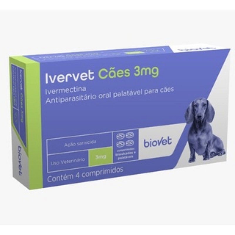Ivervet Cães 3 mg até 15 kg Blíster com 4 comprimidos - O seu pet shop ...