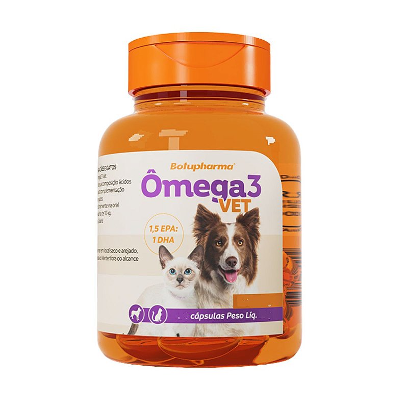 Omega 3 Vet 500mg Cães e Gatos 60 Cápsulas - O seu pet shop no Rio de ...