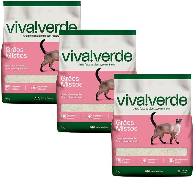 Areia Higiênica Viva Verde 4Kg: Garanta Limpeza Plena para Seus Gatos! - O seu pet shop no Rio ...