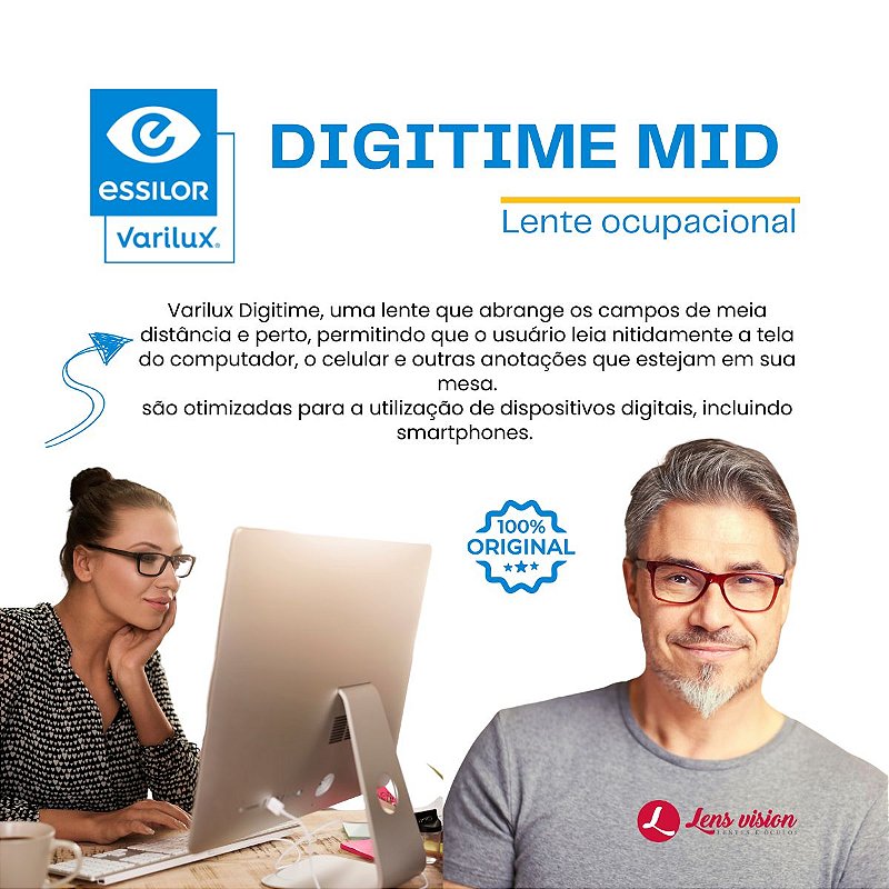 VARILUX DIGITIME MID | Ocupacional - Lens Vision l Ótica Online e Delivery