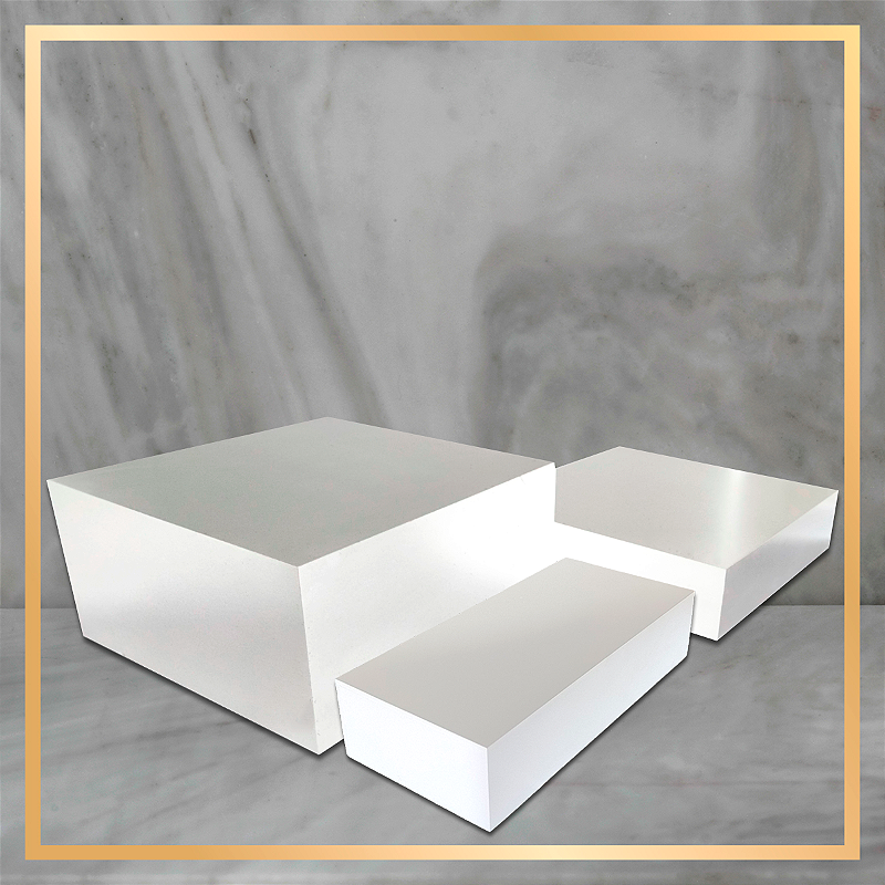 Base Caixas Vitrine - Branca - Expositores de Silicone