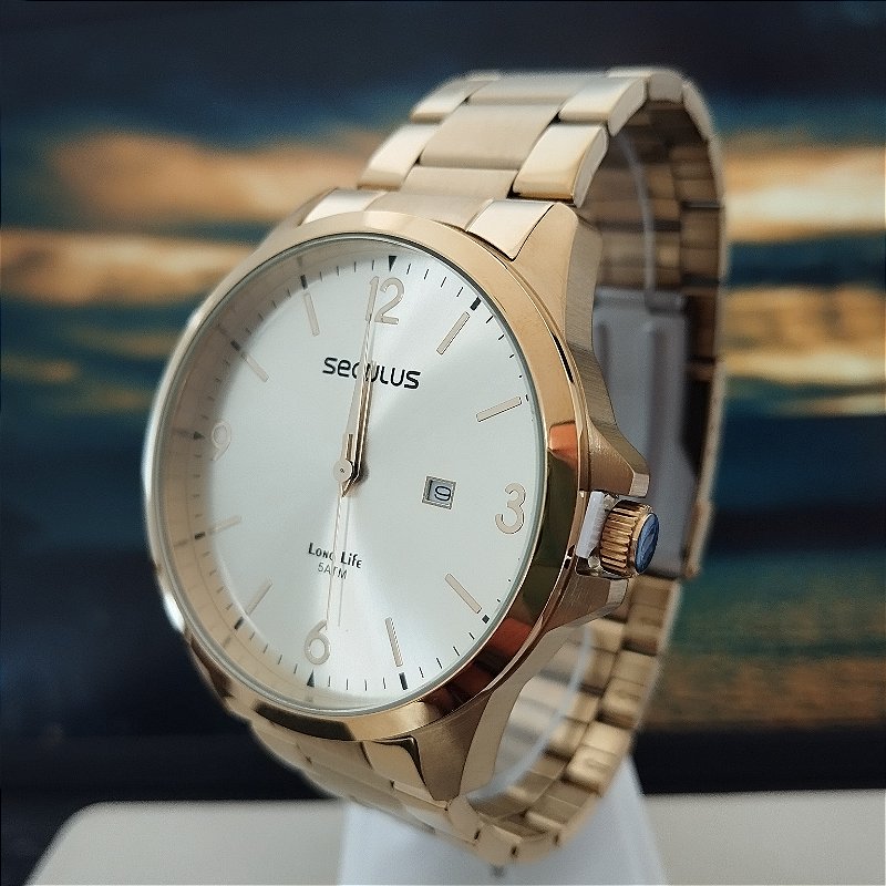 Relógio Masculino Seculus Dourado 44218GPSVDA3 - RELOGIOS M6