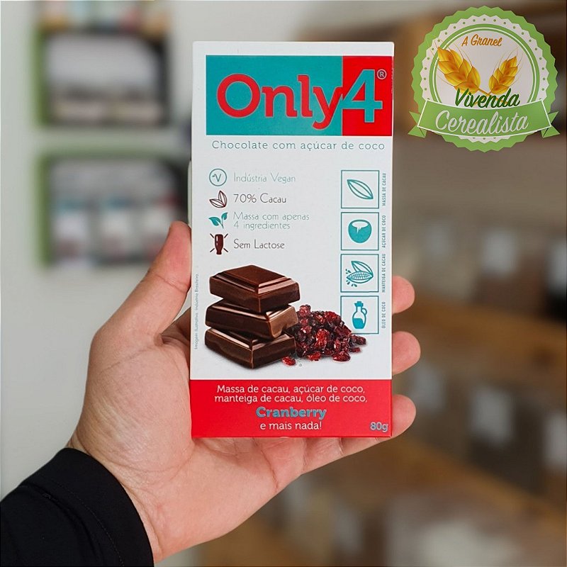 Chocolate 70% ONLY4 CRANBERRY - Tablete 80g - vivendacerealista