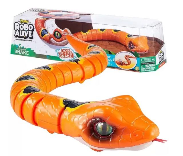 Robô Alive em Forma de Cobra - Laranja - Zaza Toys