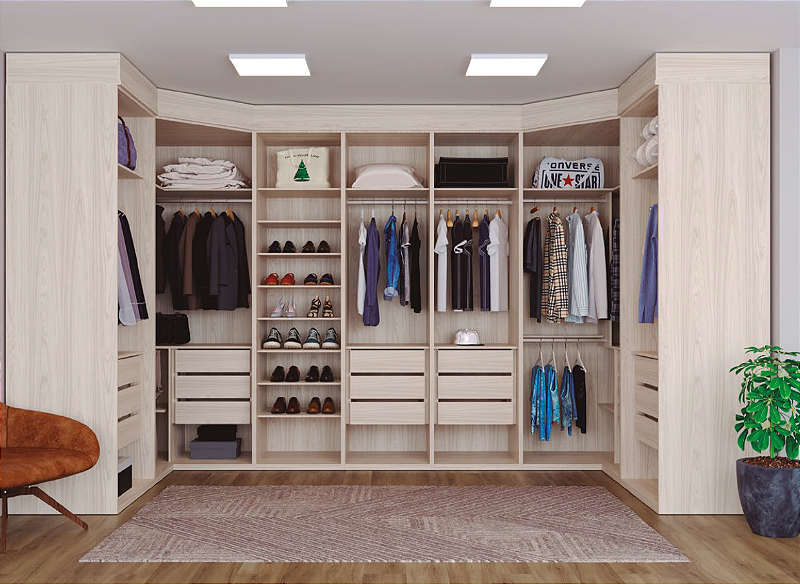 Closet em U Vanilla Premium 2.04 x 4.13 x 2.04 m - LD Variedades