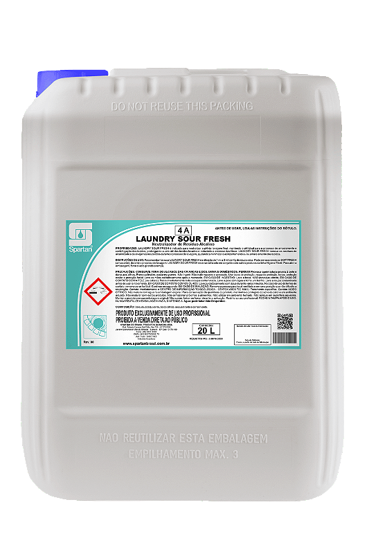 Laundry Sour Fresh 20 Litros Neutralizador De Resíduos Alcalinos Spart ...