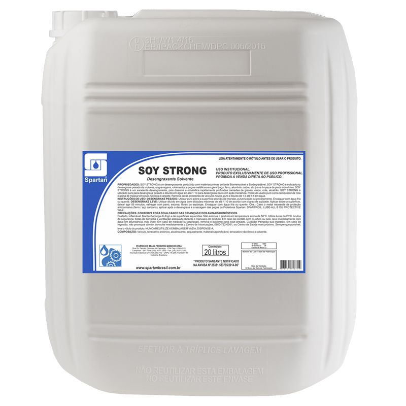 Soy Strong 200 Litros Desengraxante Solvente Spartan - NC Bella ...