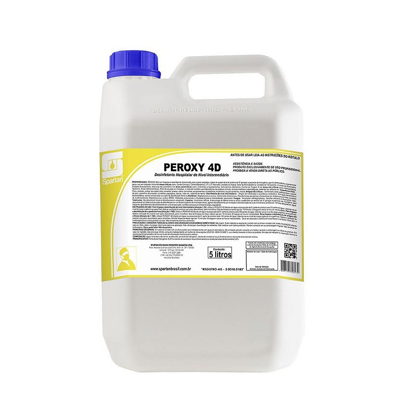 Kit Com 2 Peroxy 4D Desinfetante Hospitalar 5 Litros Spartan - NC Bella ...