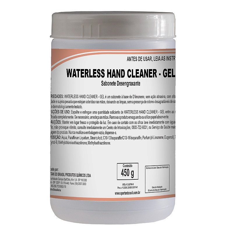 Waterless Hand Cleaner Gel 450 Gramas Desengraxante Limpador Spartan ...