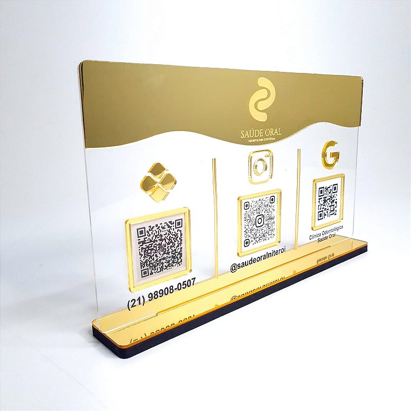 Placa PIX com 3 Qr Code - MOD 005 - Design Mais Um