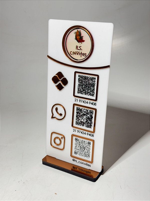 Placa PIX com 3 Qr Code - MOD 004 - Design Mais Um