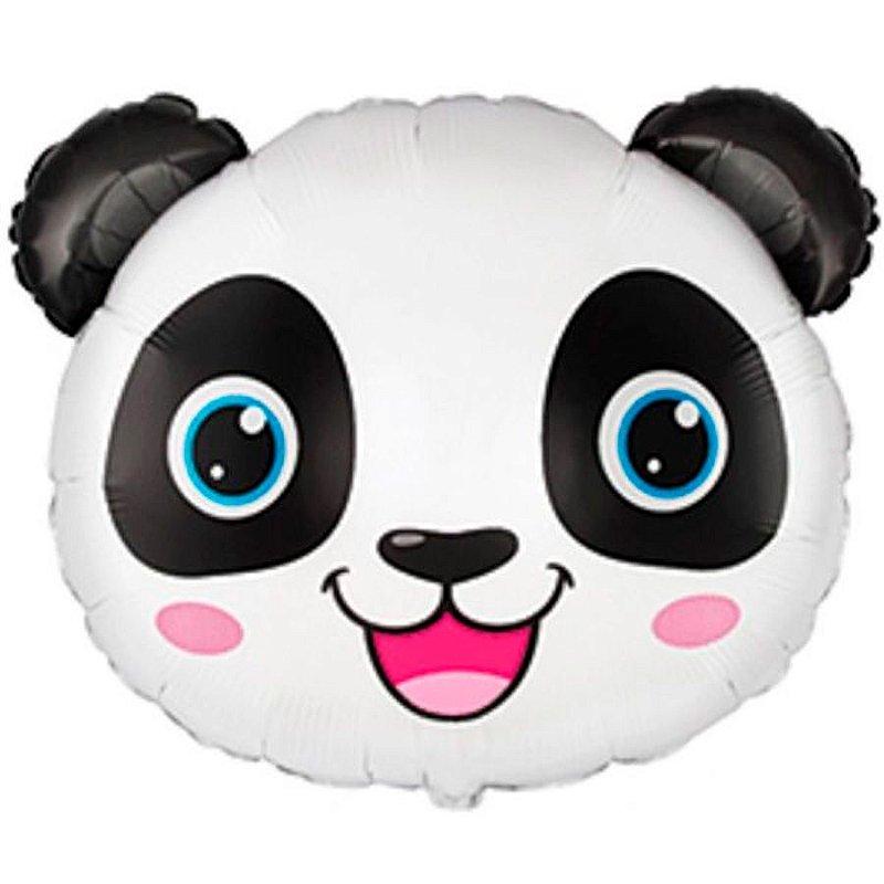 Balão de Festa Metalizado 25'' 63cm - Panda Head - 1 unidade ...