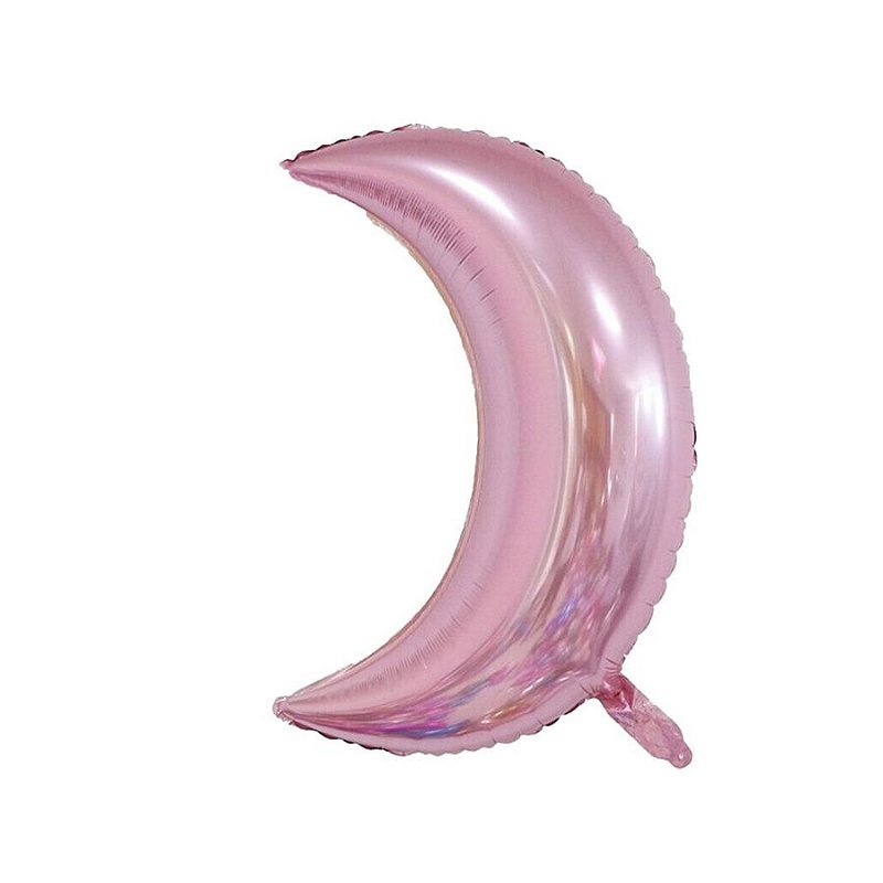 Balão de Festa Metalizado 27" 70cm - Lua Crescente - Rosa - 1 unidade ...