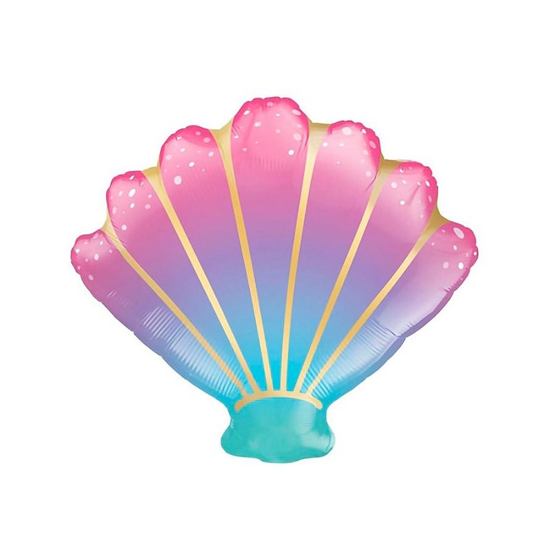 Balão de Festa Microfoil 21" 53cm - Concha - 1 unidade - Qualatex ...