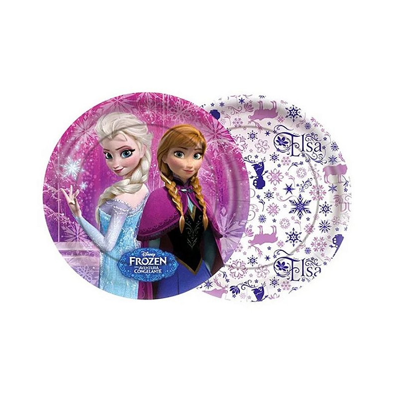 Prato de Papel Redondo - Frozen - 8 unidades - Regina - Rizzo - Rizzo ...