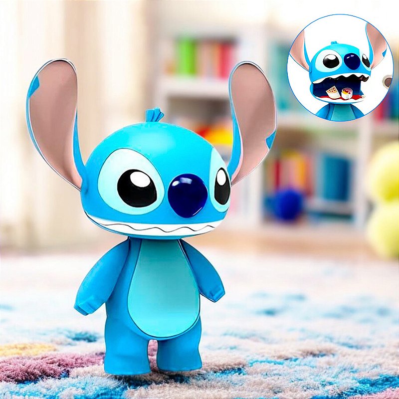 Boneco Stitch Articulado de Plástico com Comidinhas - 24cm - 1 unidade ...