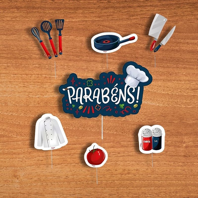 Topo De Bolo - Culinária - 7 unidades - Regina - Rizzo - Rizzo Balões