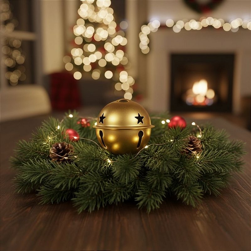 Enfeite Decorativo De Natal - Guizo Dourado - 3,5x4x4cm - 9 unidades ...