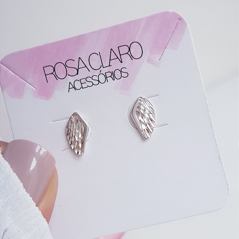 Brinco Mini Asas Diamantadas da Rosa Claro Acessórios em Prata 925 ...