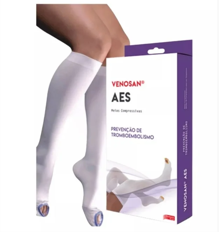 Meia de compressão pós cirúrgica antitrombo AES 18mmHg Venosan ...
