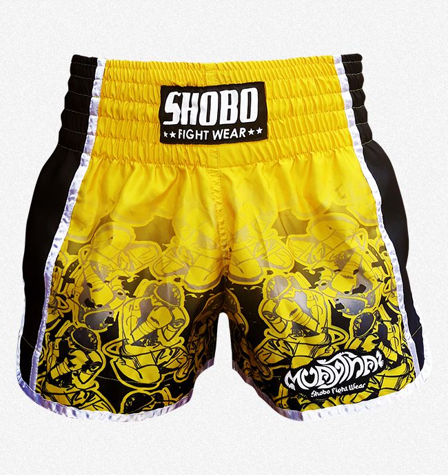 Short Muay Thai - Ram Muay (Amarelo) - Shobo Fight Wear