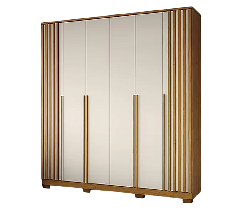 Roupeiro 6 Portas 3 Gavetas Jamile 100% MDF Cinamomo/ Off White -ACP ...