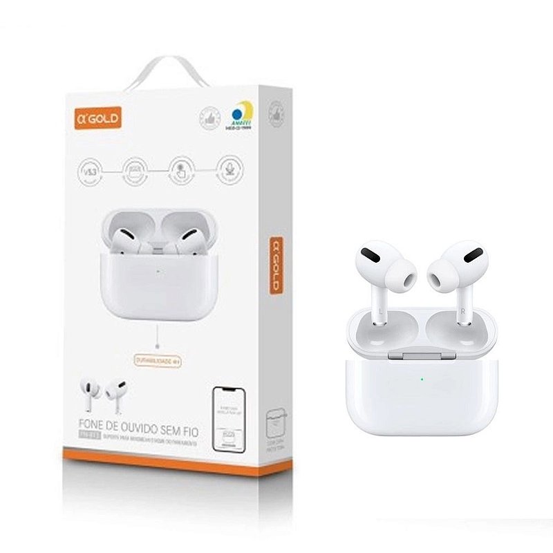 FONE DE OUVIDO BLUETOOTH AIRPODS A'GOLD FN-BT3 - Distribuidora ...