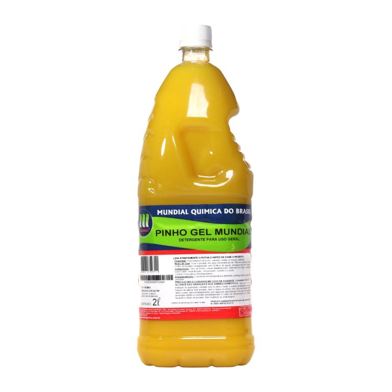 Lava Banheiros - Pinho Gel Mundial - 2 L - Loja Mundial Química SP