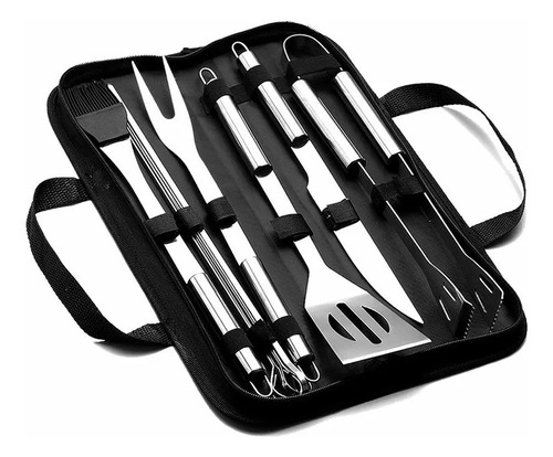 Kit Churrasco Completo Profissional Inox C/ Estojo 10 Peças - MB UTILIDADES