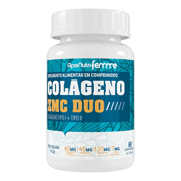 Colágeno ZMC Duo 1270mg 60 Cápsulas Femme | ApisNutri - Empório Aruna