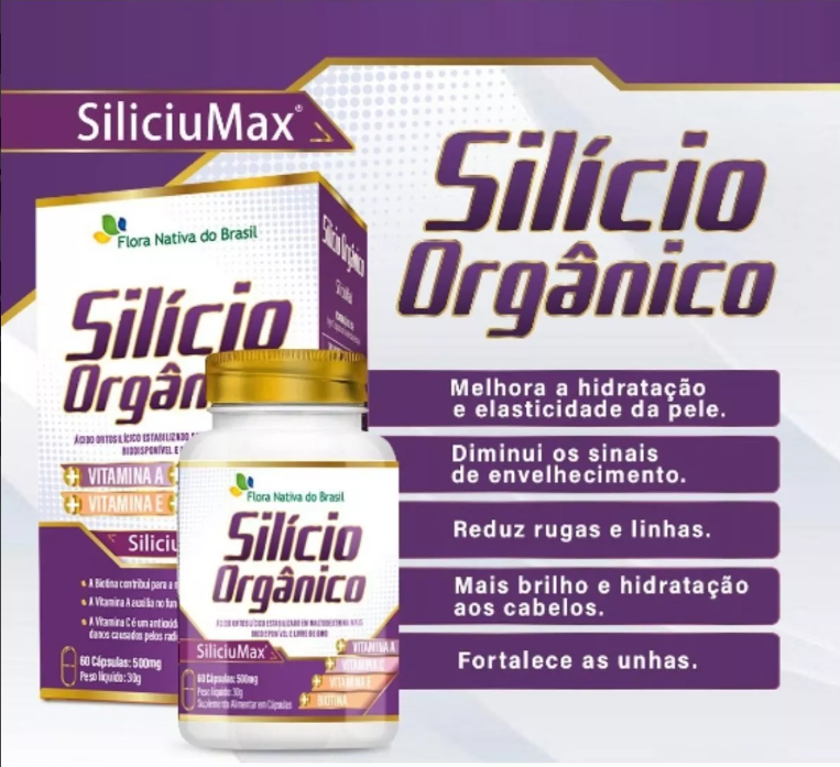 Silicio Orgânico 500mg 60 Caps - Flora Nativa do Brasil - Empório Aruna