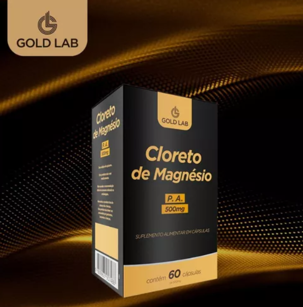 Cloreto de Magnésio P.A 500mg 60 Cápsulas - Gold Lab - Empório Aruna