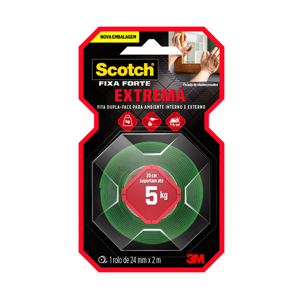 FITA ADESIVA FIXA FORTE EXTREME SCOTCH 24MMX2M TRANSPARENTE 3M - Brazil ...