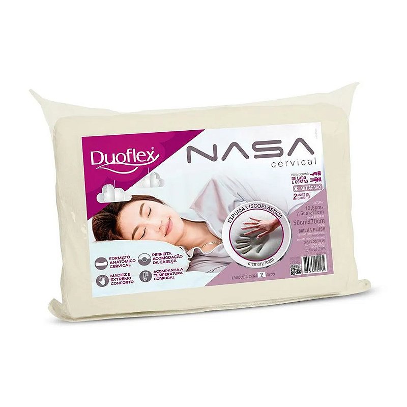 Travesseiro Duoflex Nasa Cervical 50cm x 70cm - Casa do Conforto Travesseiro Duoflex Nasa Cervical 50cm x 70cm - Casa do Conforto